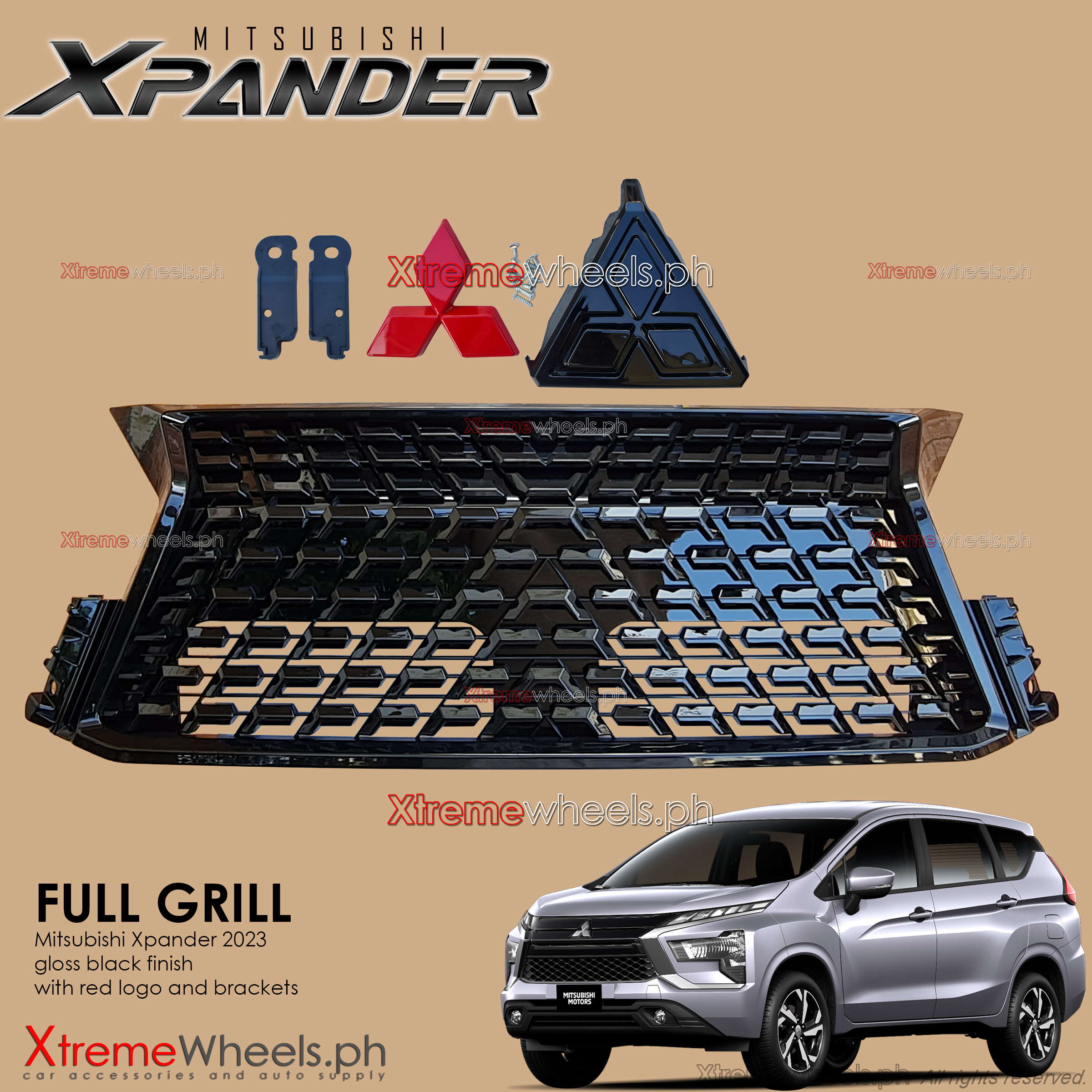 Mitsubishi Xpander Cross 2022 to 2025 Lexus Type Glossy Black Front ...