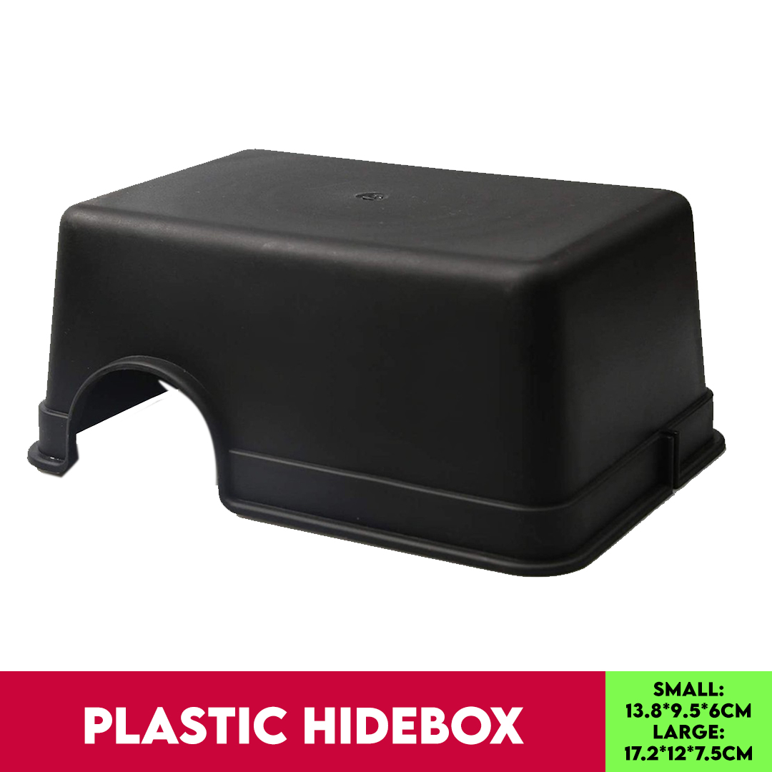 Reptile Hidebox Hideout Box Plastic Cave for Snakes Lizards Leopard ...