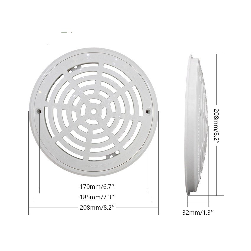 8inch Swimming Pool Main Drain Port Cover Universal Pool Drain Cover ...