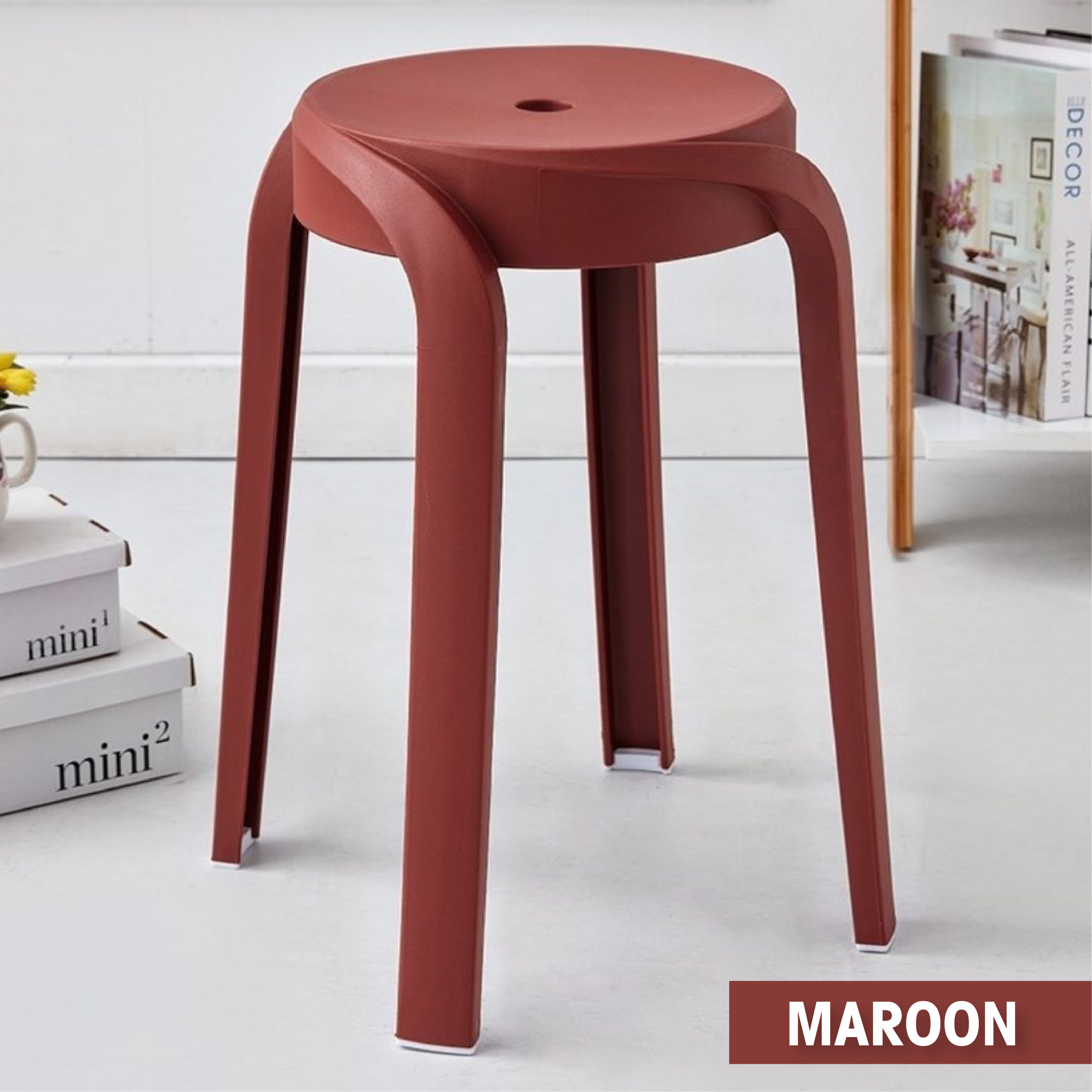 EMBRACE PH Stackable Plastic Stool Chair Monoblock Minimalist Stool ...