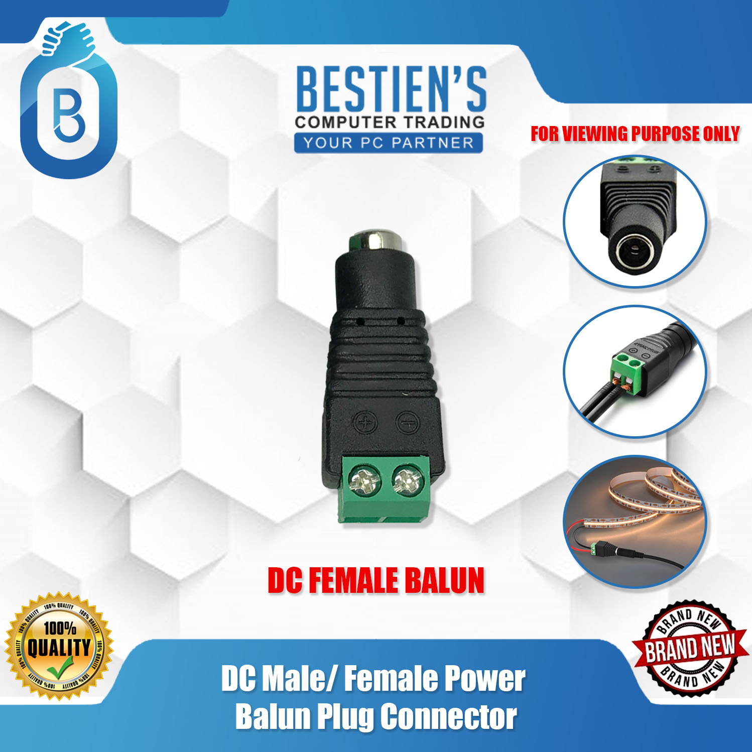 DC Male/ Female Power Balun Plug Connector | Lazada PH