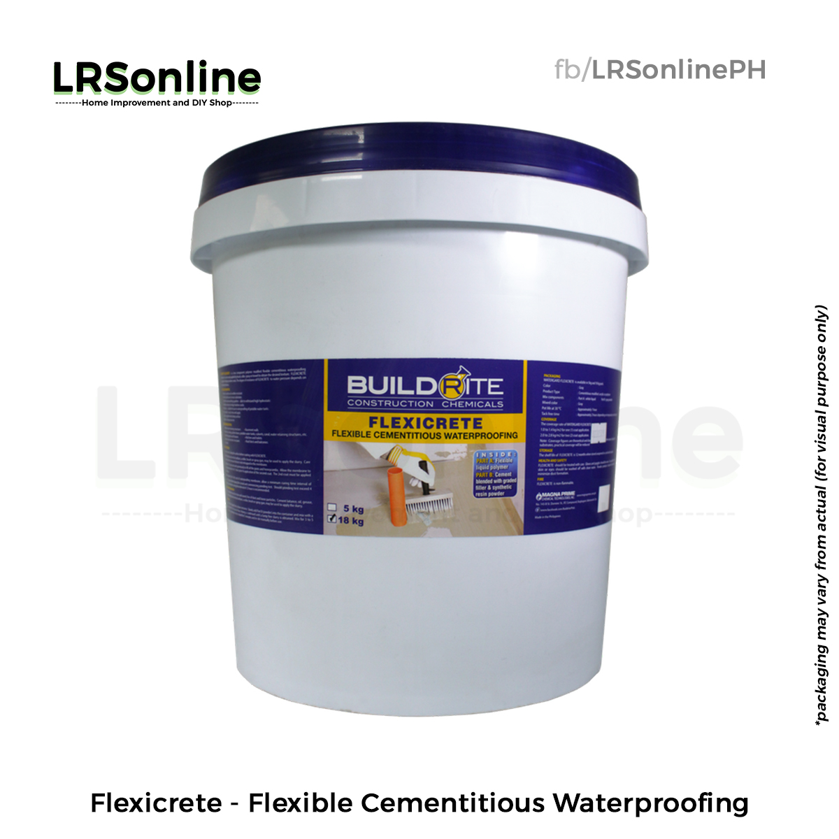 Flexicrete - Flexible Cementitious Waterproofing 18kg pail | Lazada PH