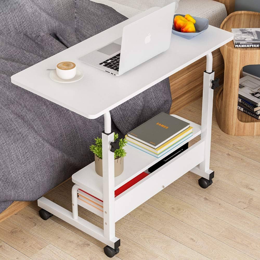 Laptop Table Mobile Side Table Mobile Laptop Desk Cart Adjustable Over ...