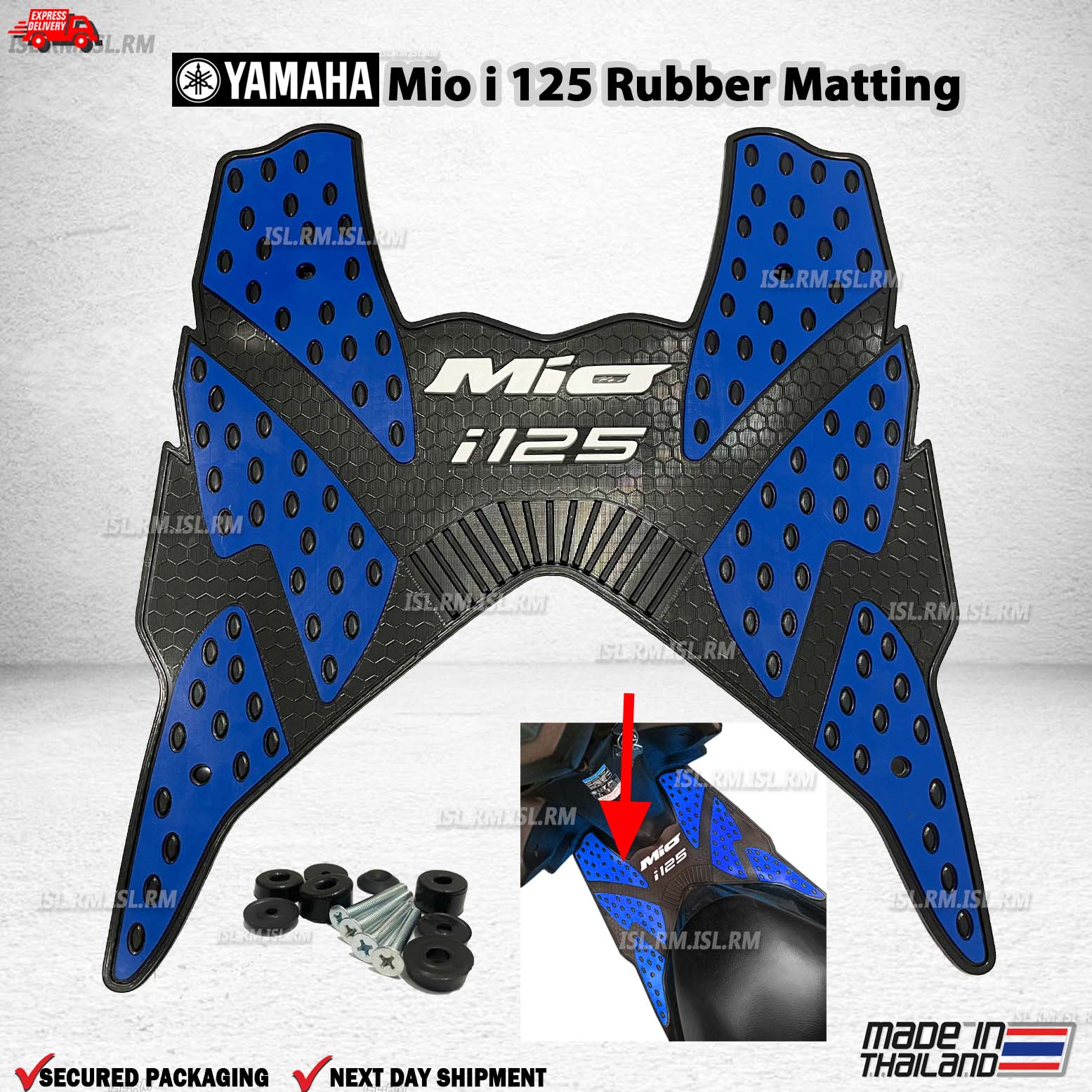 Mio i 125 / Mioi 125s / M3 Rubber matting (Blue) Thailand made | Lazada PH