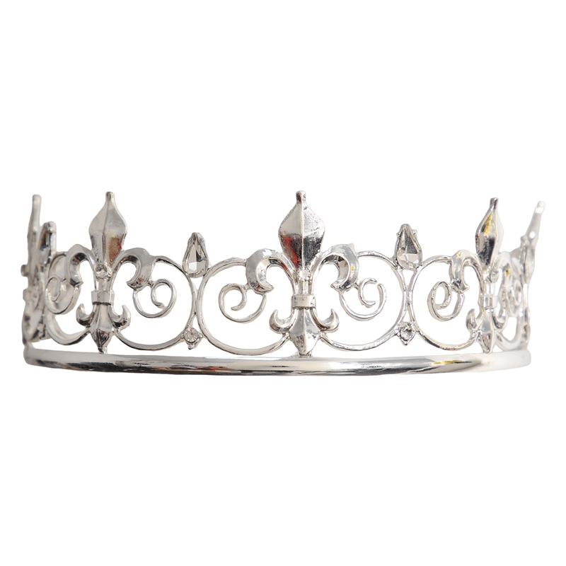 Royal King Crown for Men - Metal Prince Crowns and Tiaras, Full Round ...