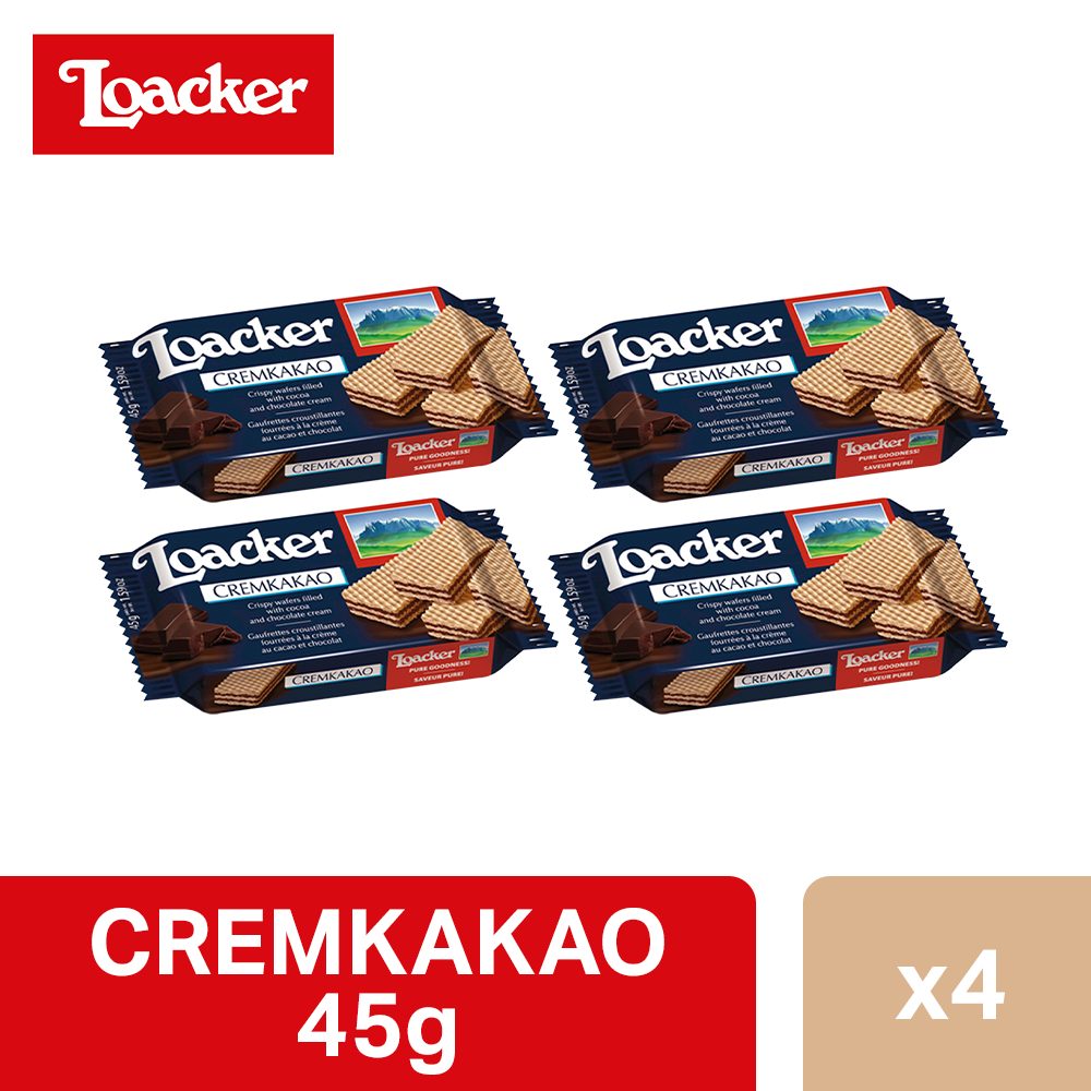 Loacker Cremkakao Chocolate Wafer 45g (Pack of 4) | Lazada PH