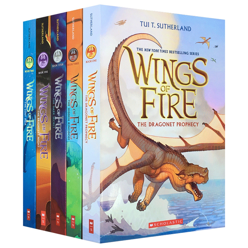 English original wings of fire 1-5 the Dragon prophecy Volume 5 boxed ...
