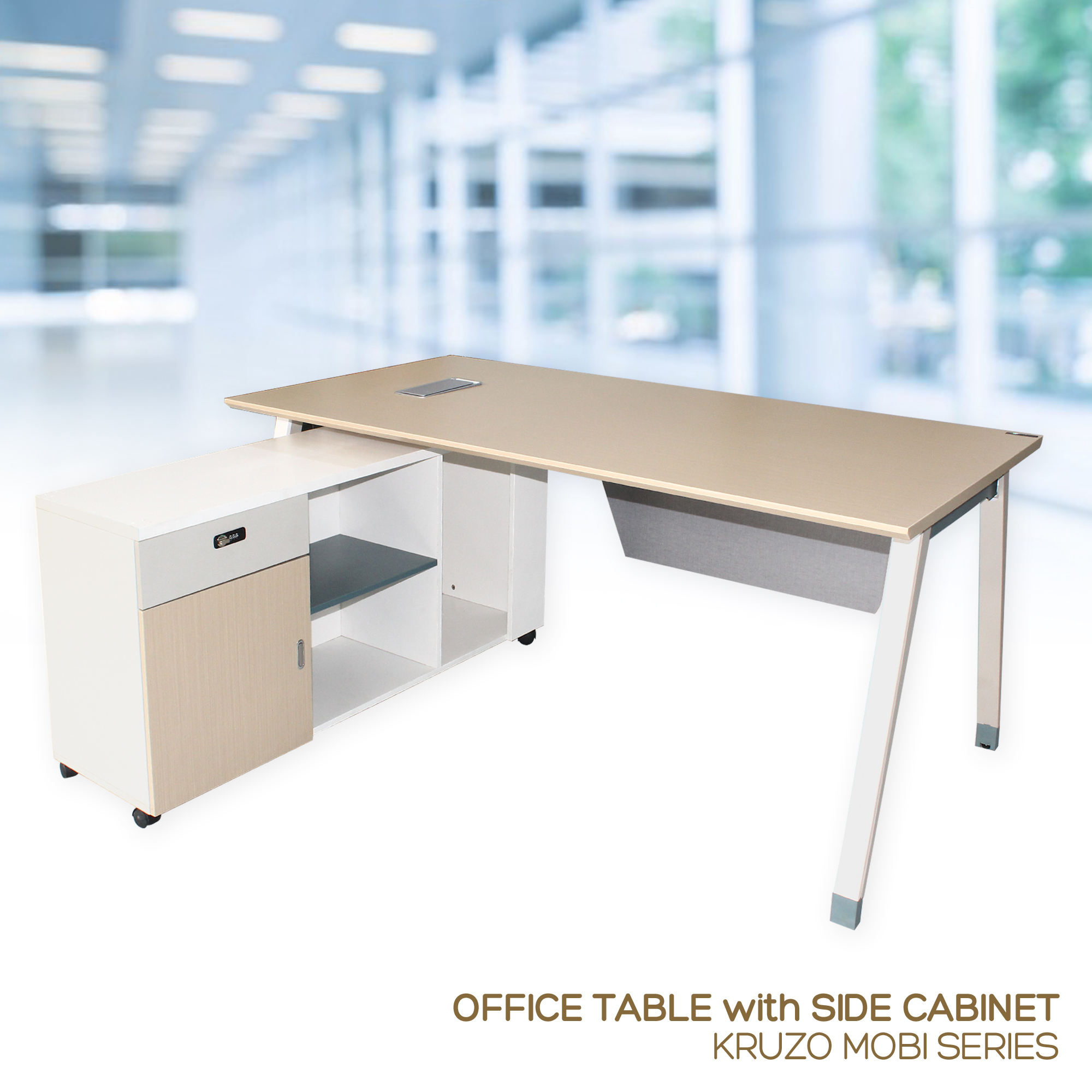 KRUZO MOBI2 Series Modern High-end Office Table and Side Cabinet ...
