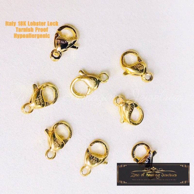 zoaj.ph Italy 750 Crab Lock Stainless Gold for Necklace Jewelry Making ...