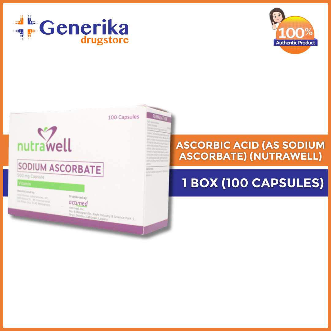 Nutrawell Ascorbic Acid (AS Sodium Ascorbate) Capsule 444.5mg | Lazada PH