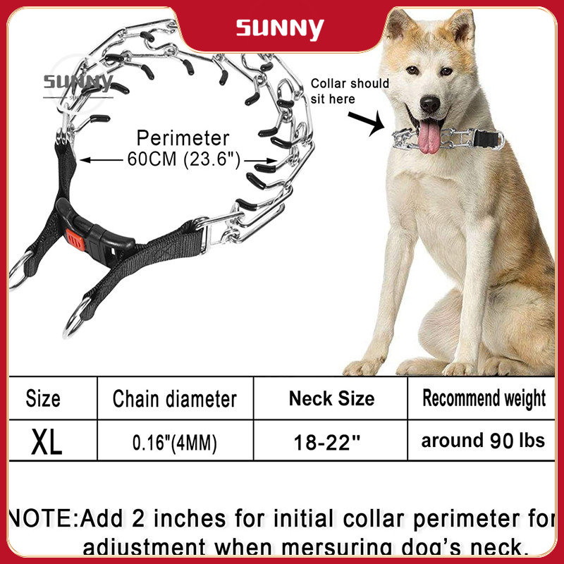 Dog Prong Training Collar, Adjustable Stainless Steel Choke Pinch Dog ...