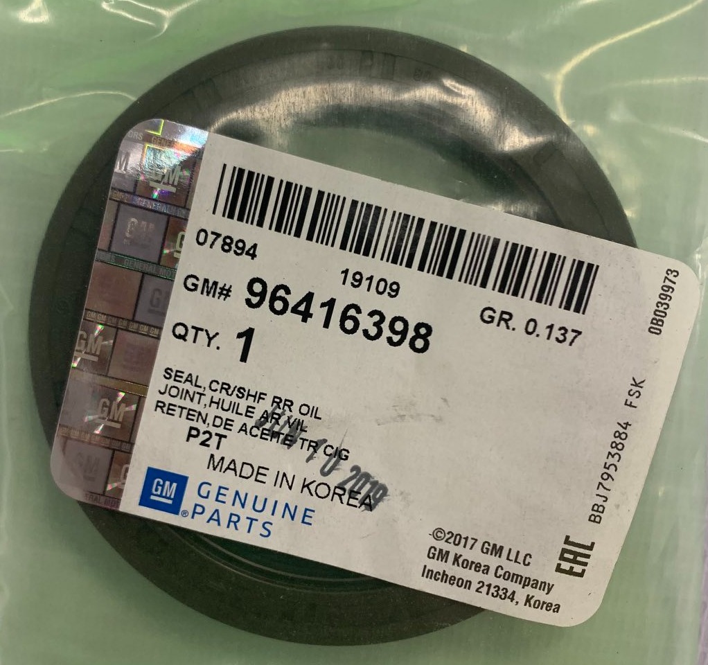 GM Crankshaft Oil Seal -REAR- for Chevrolet Spark 2010-2015 PN ...