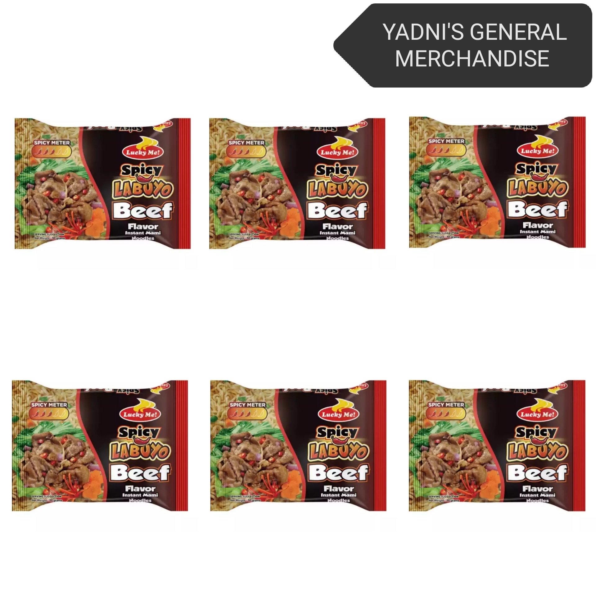 Lucky Me Instant noodles Spicy Labuyo Beef flavor ( 6 packs x 55g ...