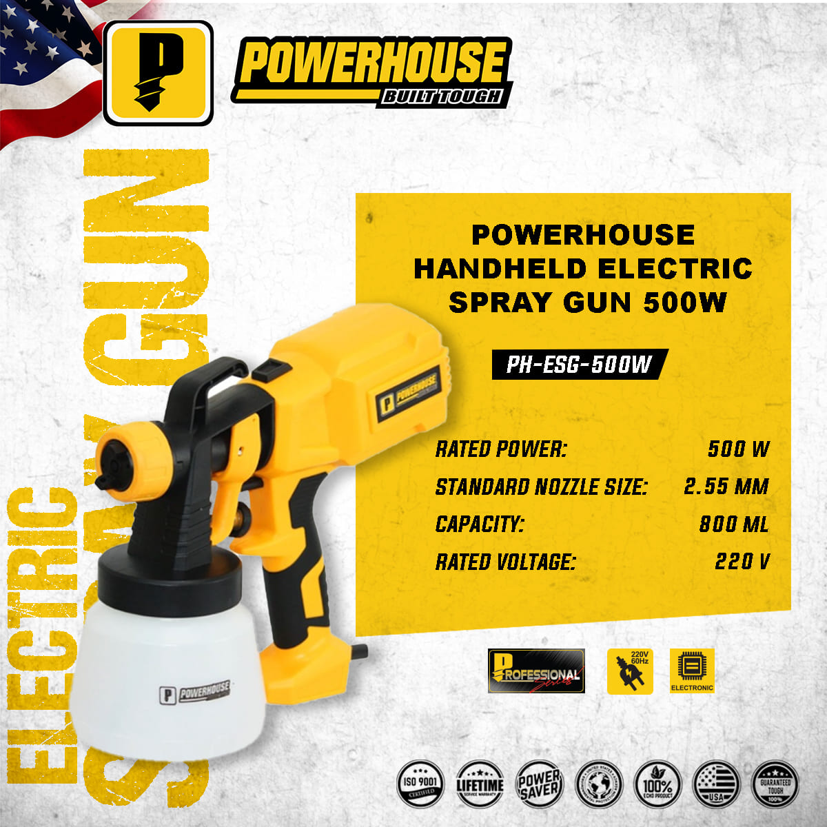 POWERHOUSE Portable Handheld Electric Spray Gun for paint / Power Paint ...