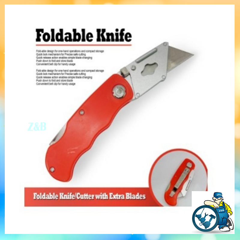 Universal folding knife cutter, folding utility knife, with extra blade ...
