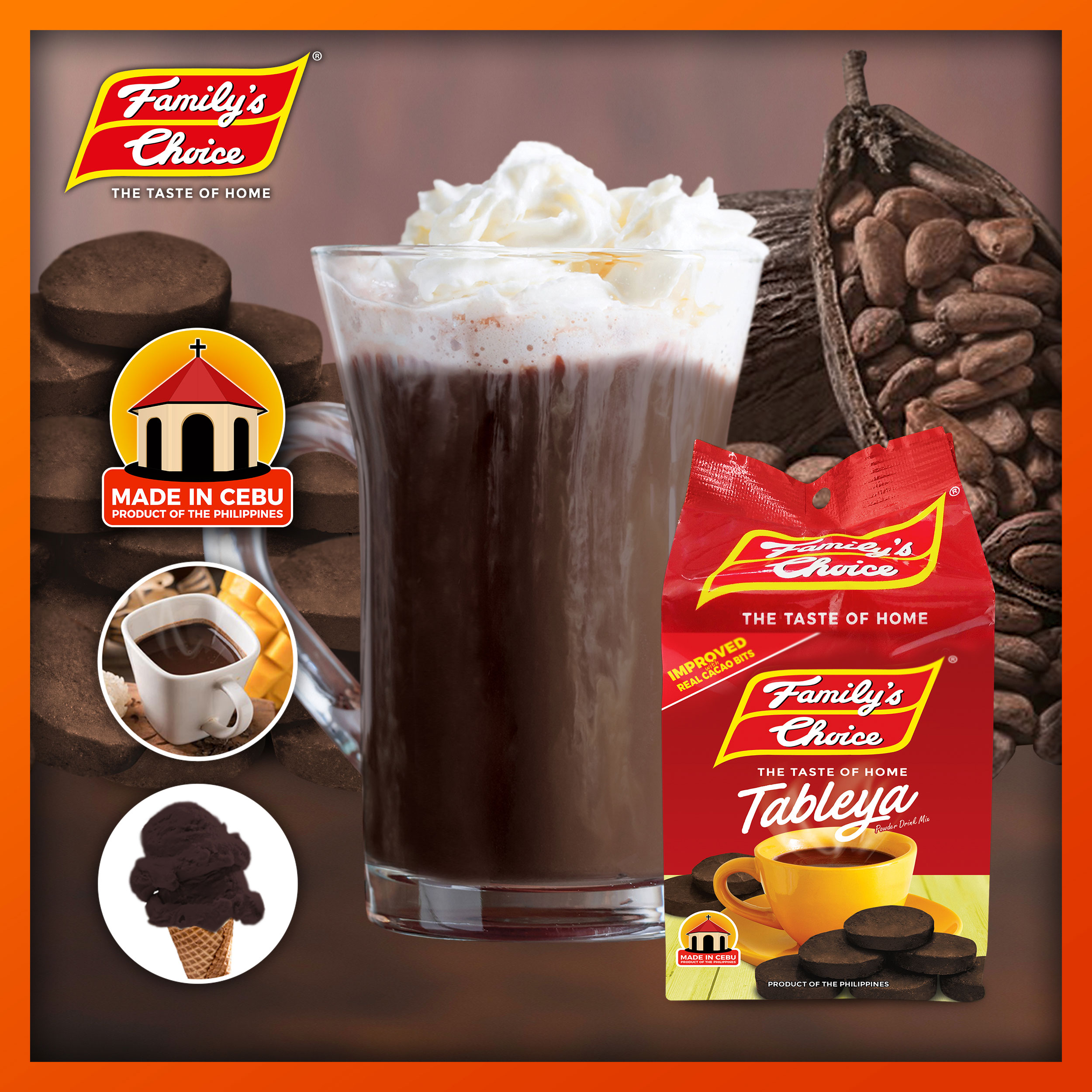 Family's Choice Premium Tableya Native Chocolate Drink 1 Doz x 10 gms ...