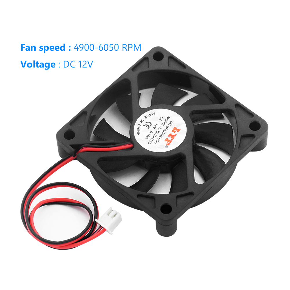 Cooling Fans 12V Mini 60MM X 60MM X 10MM Computer Fans Brushless 2-pin ...