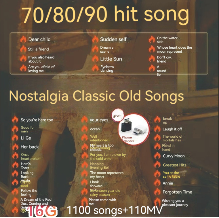 [Quick delivery] Car classic old song U disk 708090s nostalgia original ...