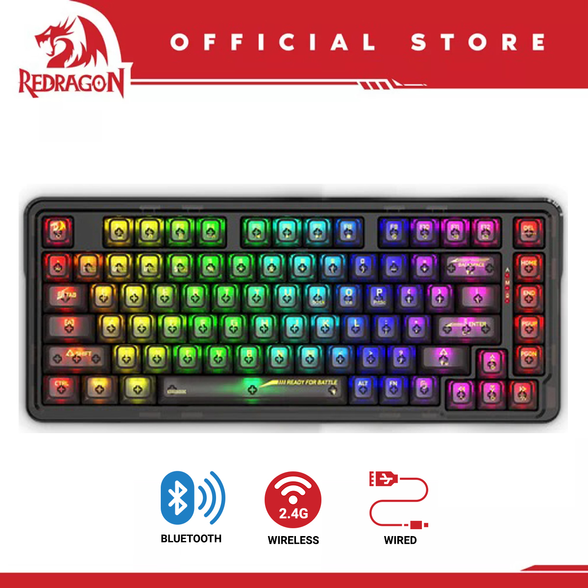 Redragon Elf Pro K649CTB-RGB-Pro Wireless Crystal 75% Gasket Hot ...