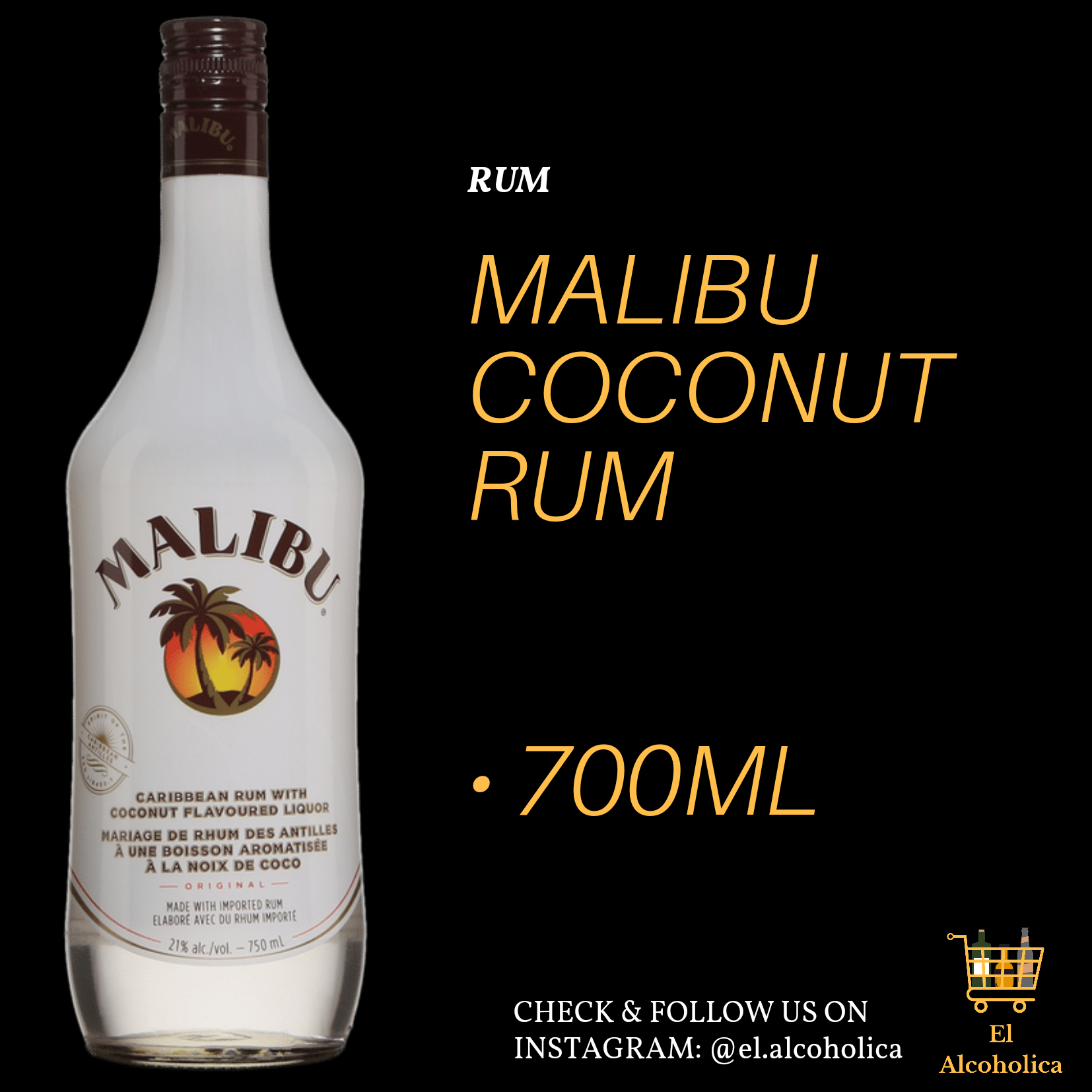 Malibu Rum (Coconut) 700ml | Lazada PH