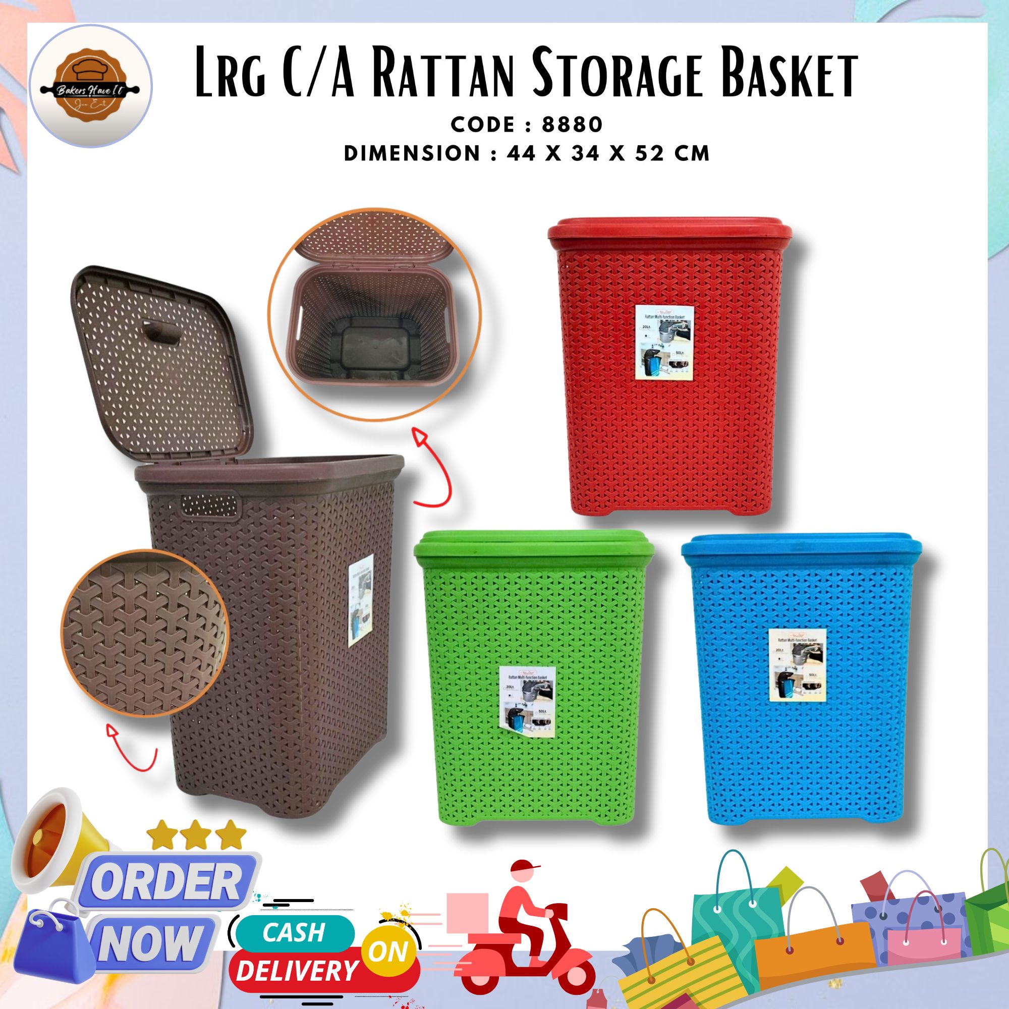 SMALL LARGE C/A RATTAN STORAGE BASKET/ LAUNDRY BASKET / STORAGE LAUNDRY ...