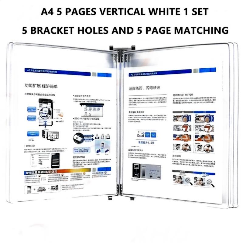 A4 Wall-Mounted Folder Page-Turning Display File Rack Document Rack ...