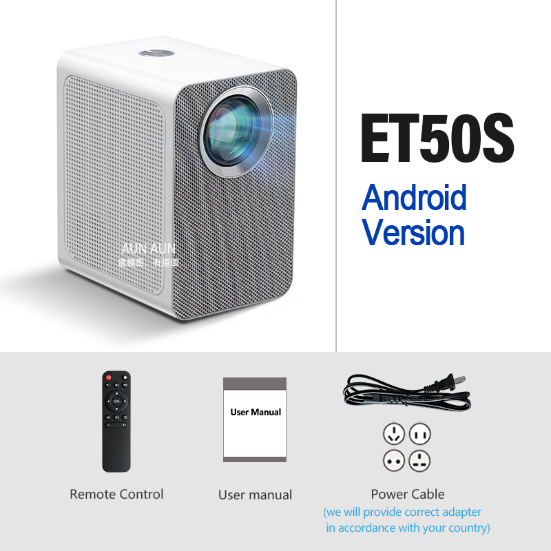 AUN ET50S MINI Projector Android Full HD 1080P Home Theater Cinema ...