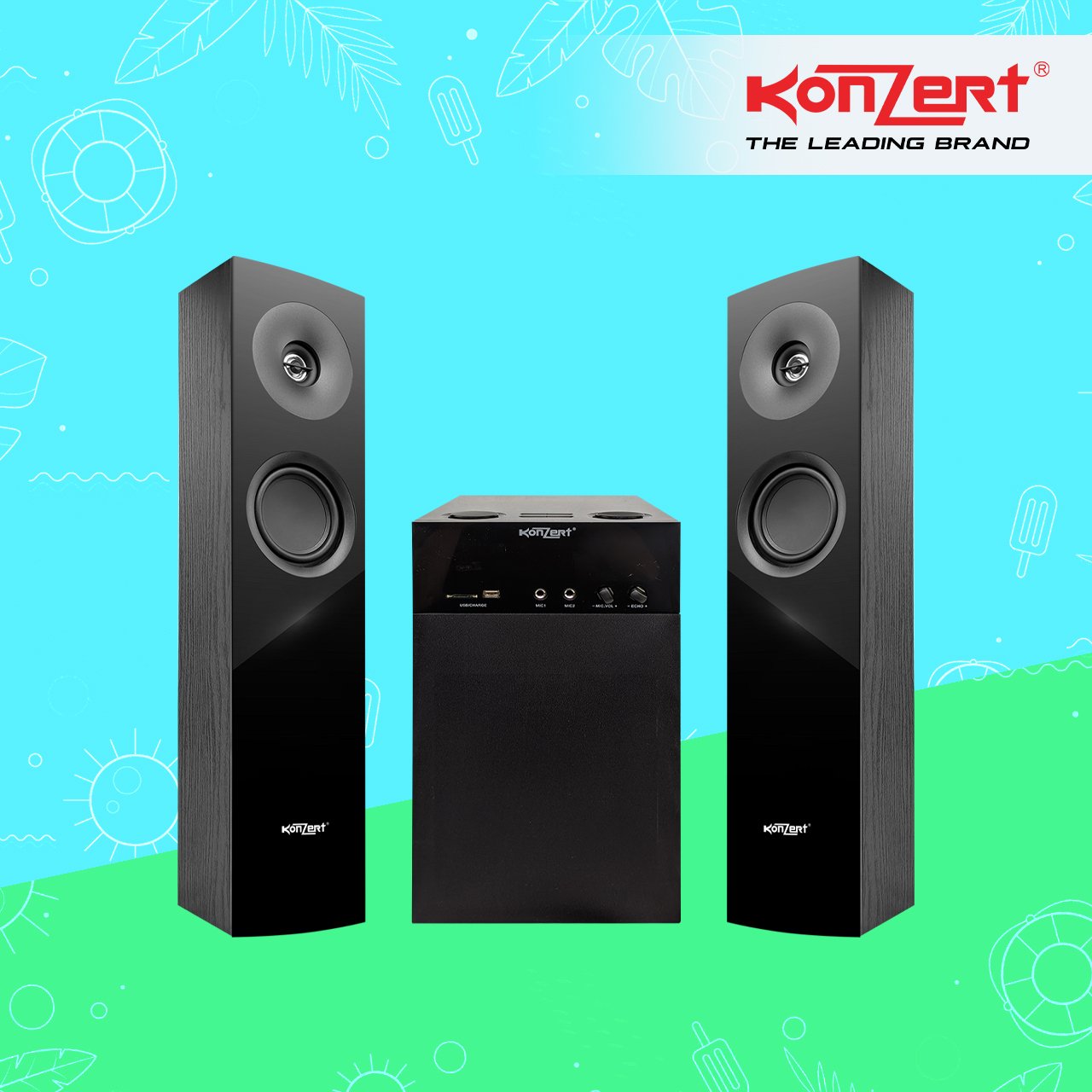 Konzert KX-450+ Bluetooth Speaker System 4500W PMPO (Black) | Lazada PH