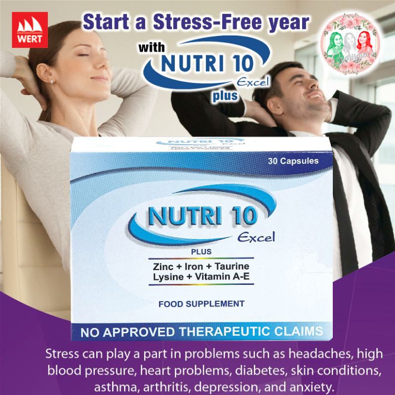 Nutri 10 Excel Plus (Zinc + Iron + Taurine + Lysine + Vitamin A - E)t2W ...