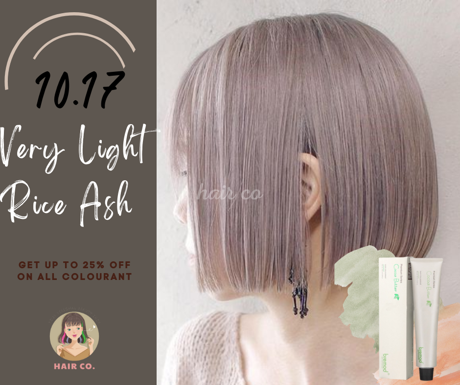10.17 Very Light Rice Ash Hair Color (Bremod Premium Series) 100ml ...