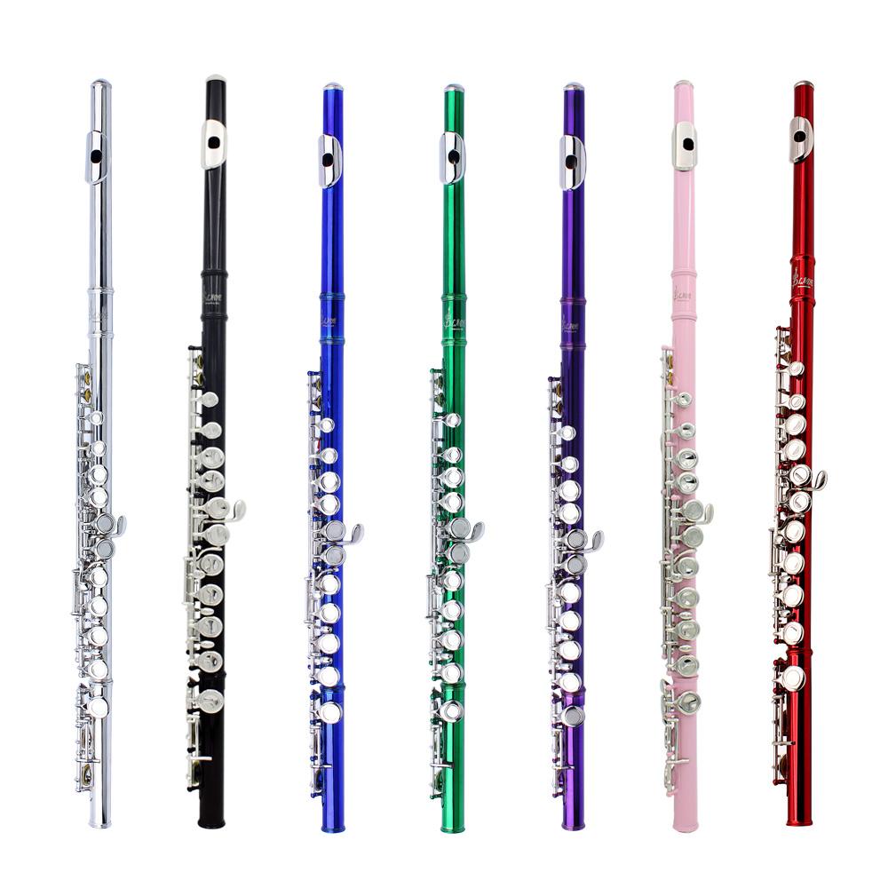 Western Concert Flute Cupronickel Plated Silver 16 Holes C Key Woodwind ...