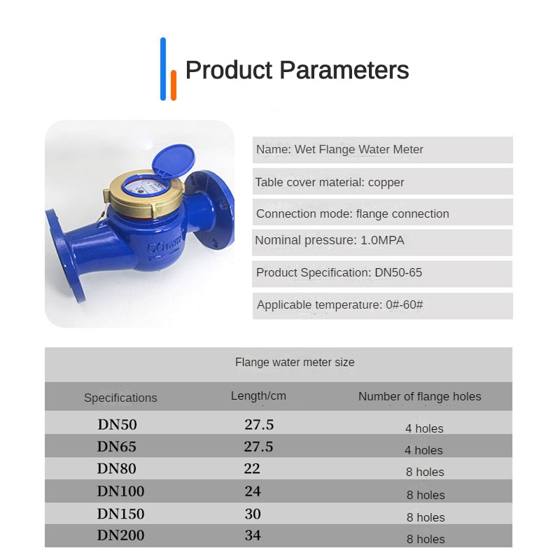 DN50 Water Meter Heavy Duty Cast Iron body 50mm 2" diameter Dry dial ...