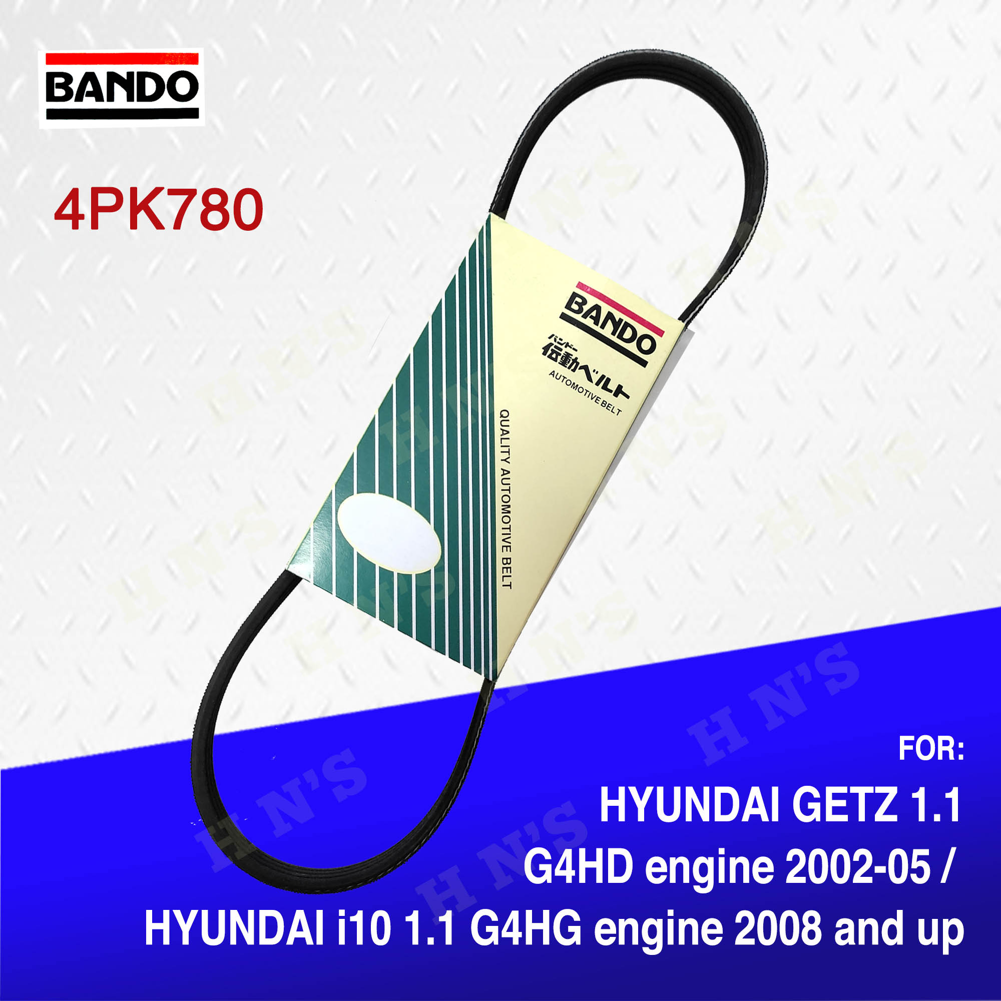 Bando Alternator Belt 4PK-780 for Hyundai i10 / Hyundai Getz | Lazada PH
