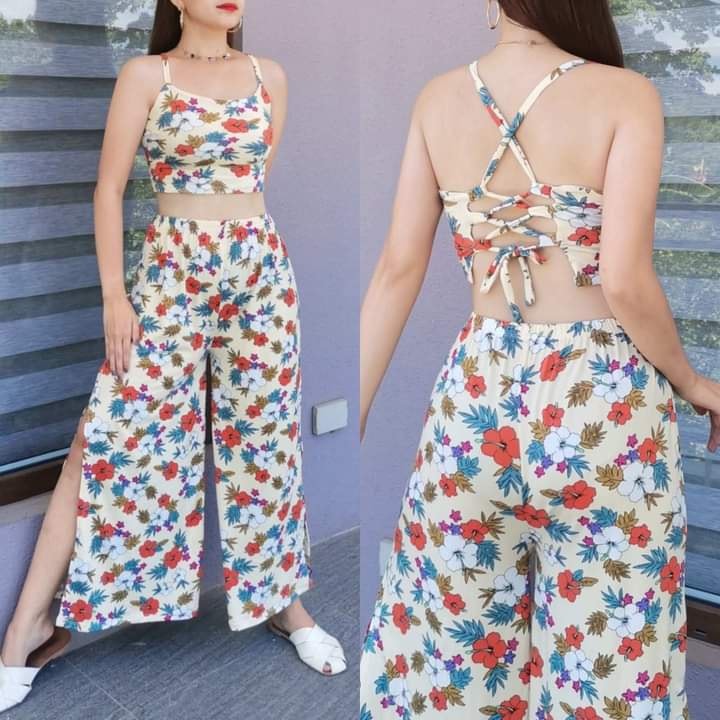 Ladies Terno Square pants with slit | Lazada PH