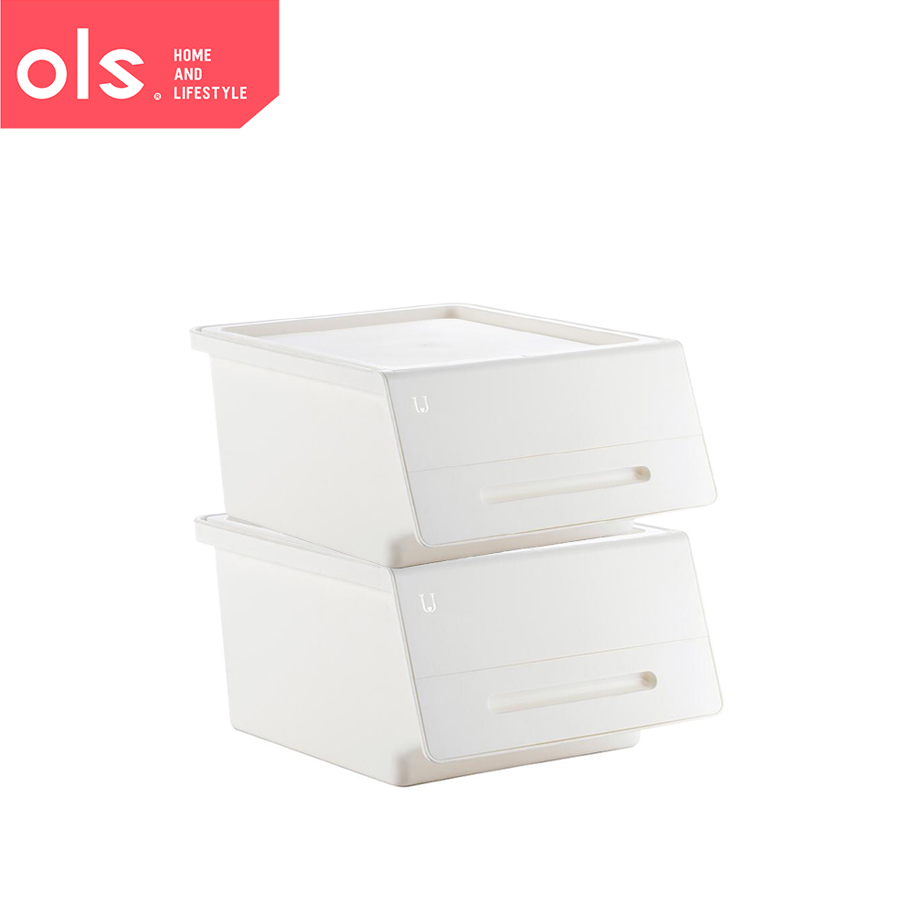 OLS Heavy Duty Stackable Storage Box Bins Container Large Plastic ...