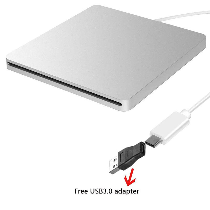 External DVD Burner Drive Type-C Optical Disc Drive Slim Slot-in CD/DVD ...