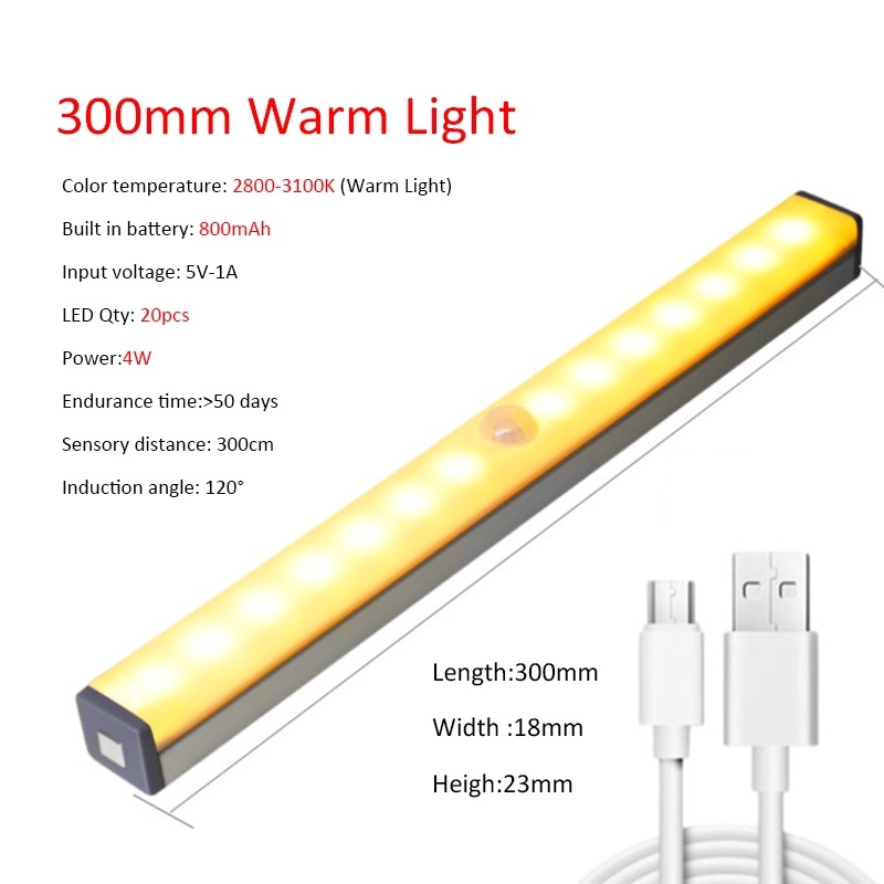 Hanging Magnetic LED Light Cabinet Lights Motion Sensor Lamp ...