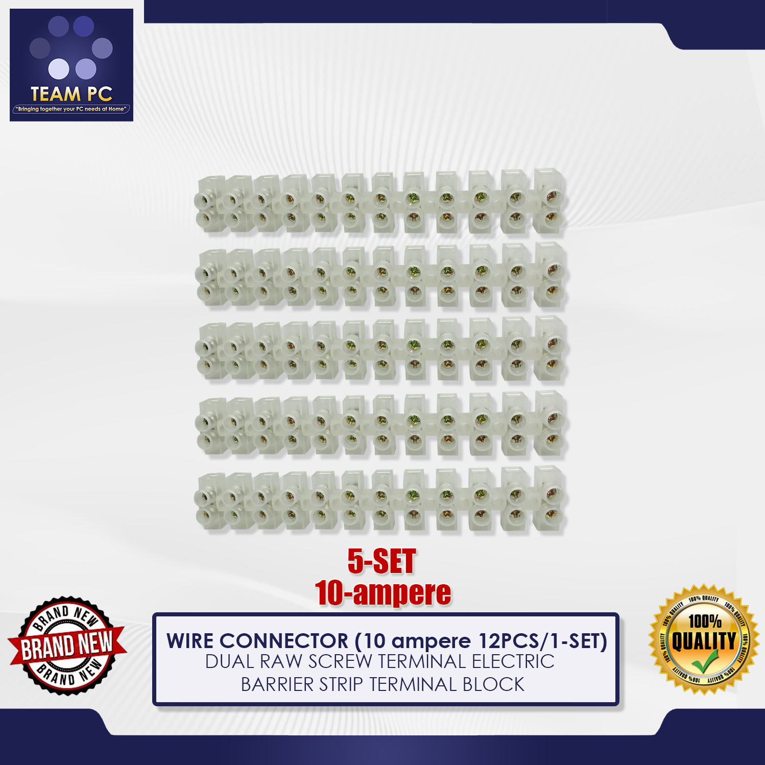 WIRE CONNECTOR (10 ampere 12PCS/1-SET) DUAL RAW SCREW TERMINAL ELECTRIC ...