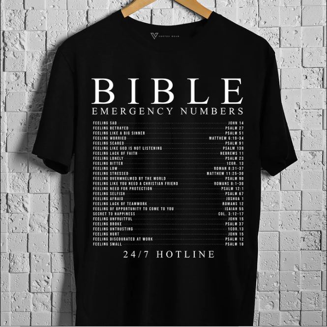 Bible Emergency Numbers - Vortex Wear PH | Lazada PH