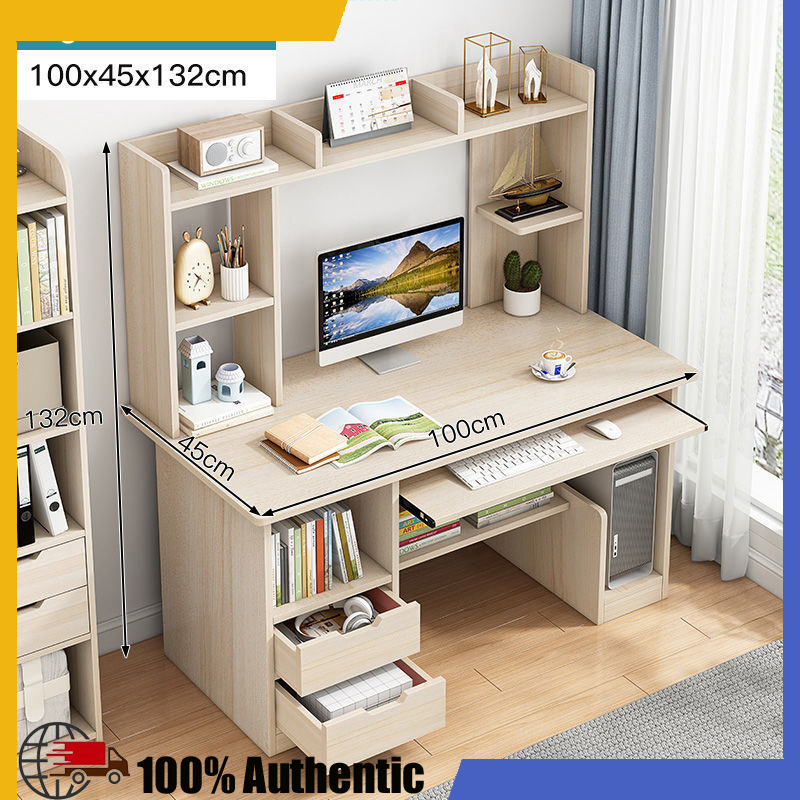 Coospro Computer Table Desk with Drawer and Bookshelf for Study | Lazada PH