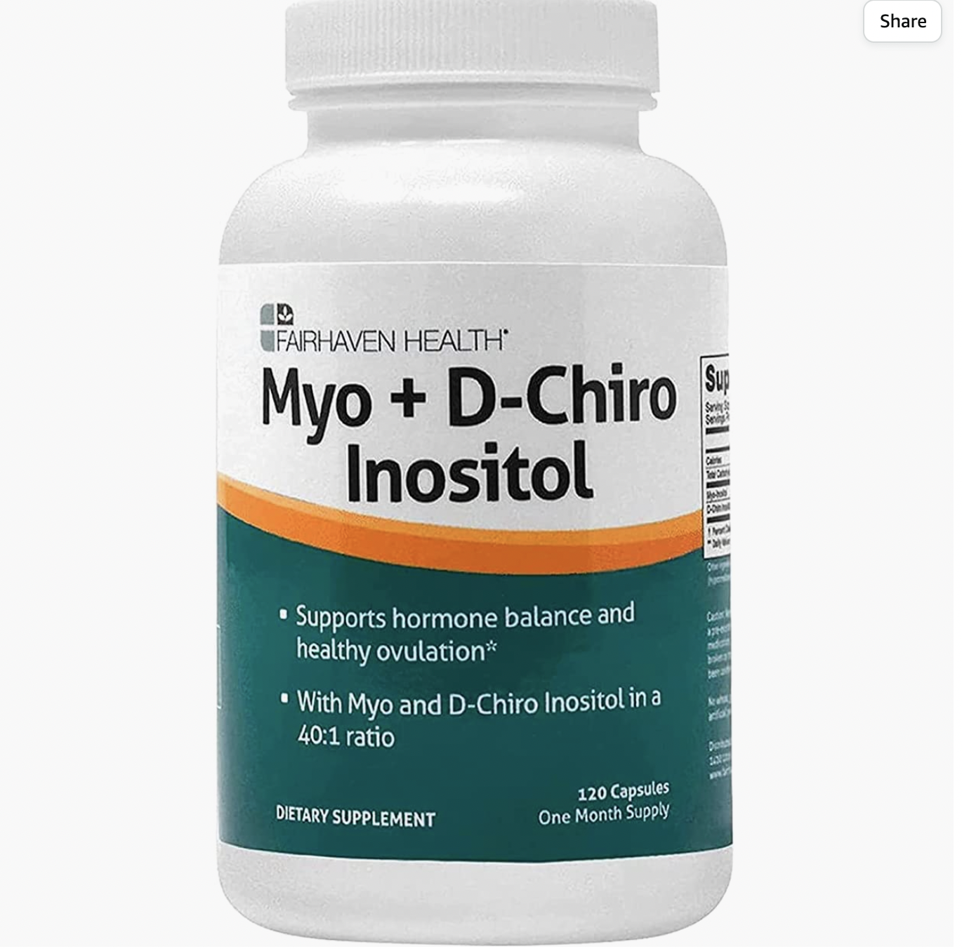 Myo-Inositol and D-Chiro Inositol Blend, 40:1 Ratio, Female Fertility ...