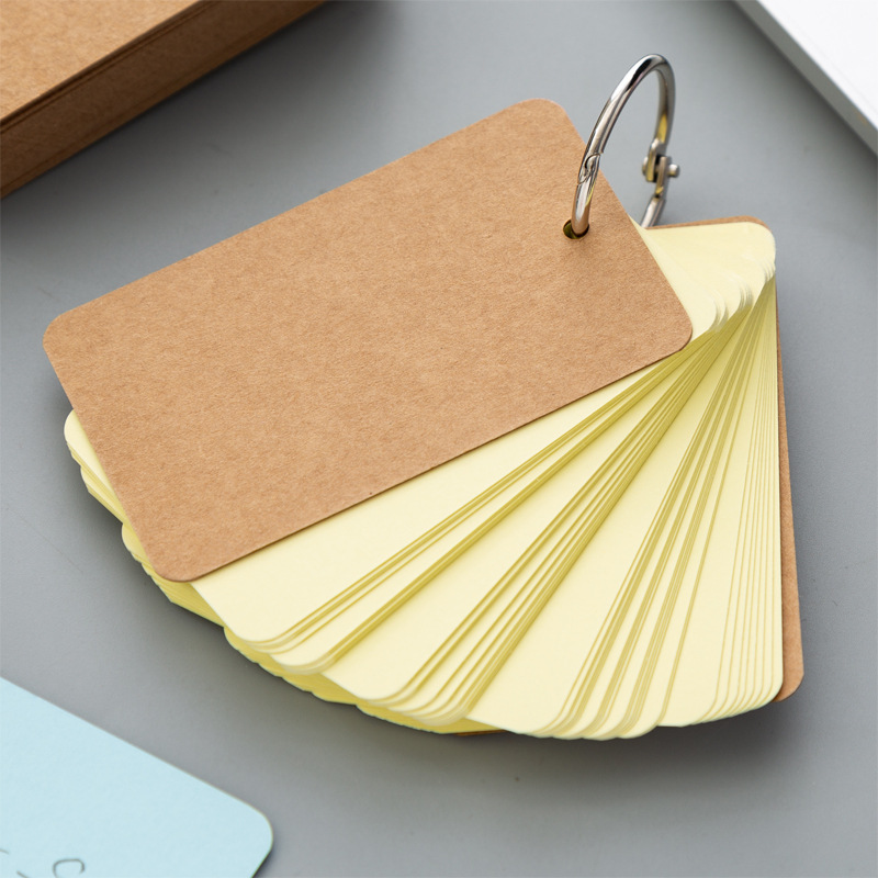 Iron Ring Handwritten Memo Hard Blank English Word Card Loose-leaf Memo ...