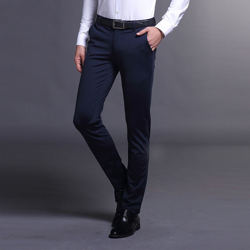 Slacks for Men Formal Office Trouser Pants Stretchable Cotton Black and ...