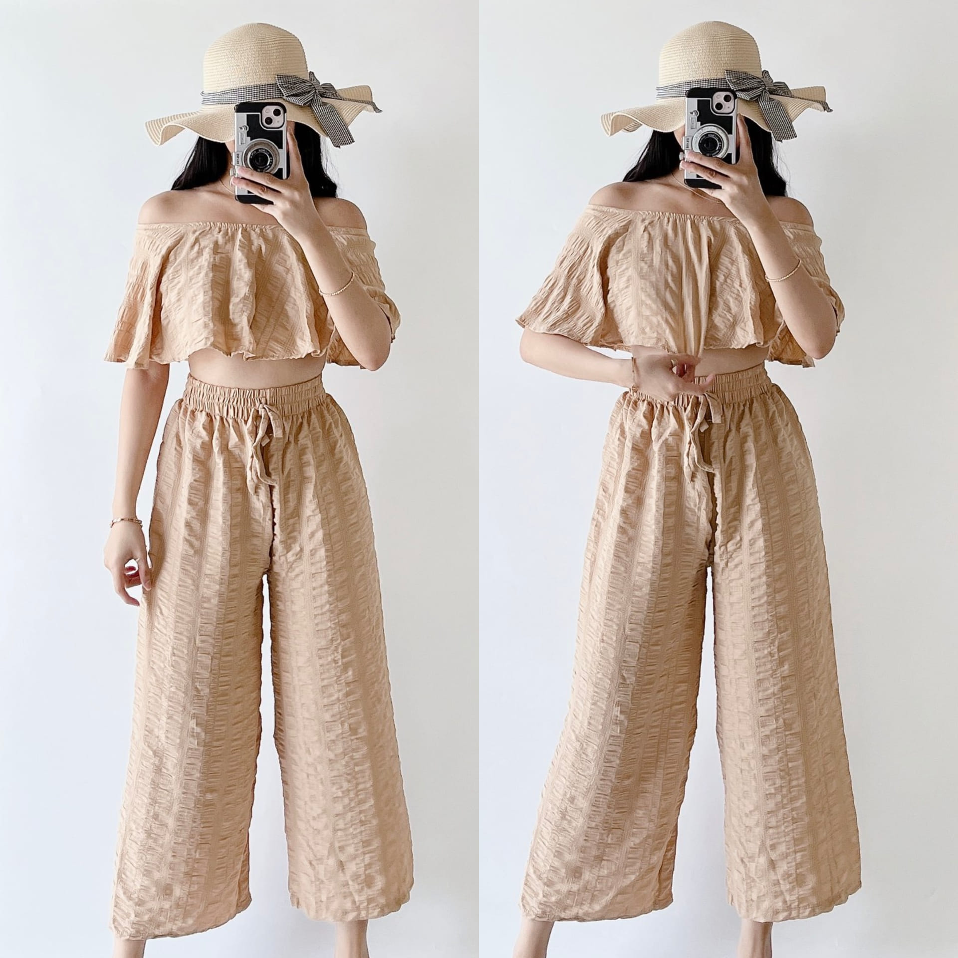 RLM DANICA 3WAY COORDS | BUBBLE LATTICE FABRIC | KOREAN TRENDY TERNO ...