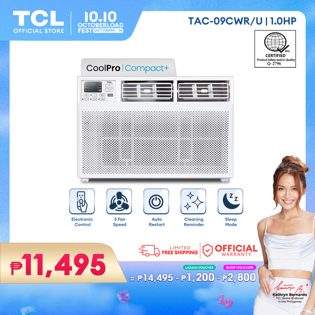TCL 1.0HP Aircon Window Type with Remote - TAC-09CWR/U (R32 Refrigerant ...