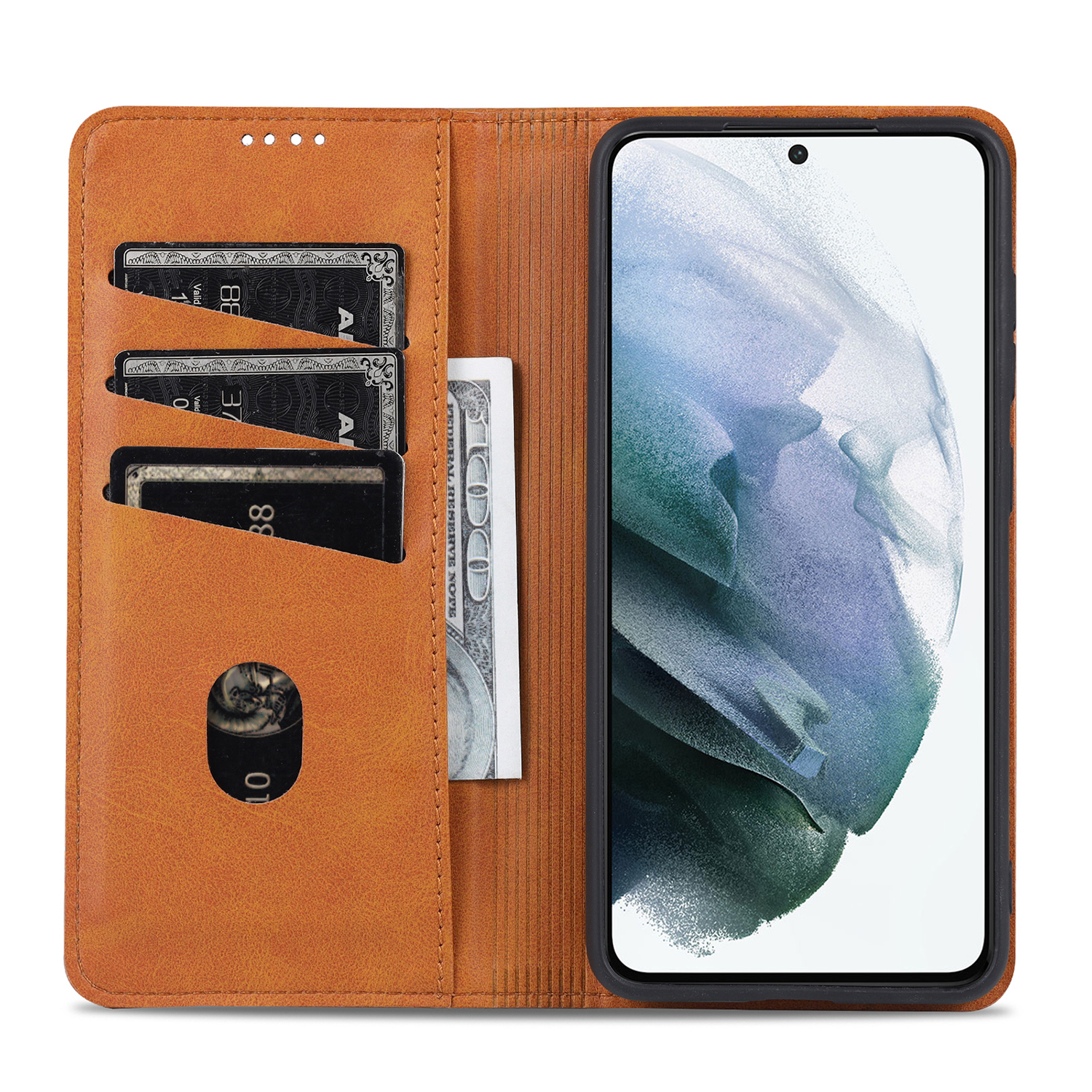 Leather Case for Samsung S21 FE 5G, WindCase Vintage Flip Wallet Card ...