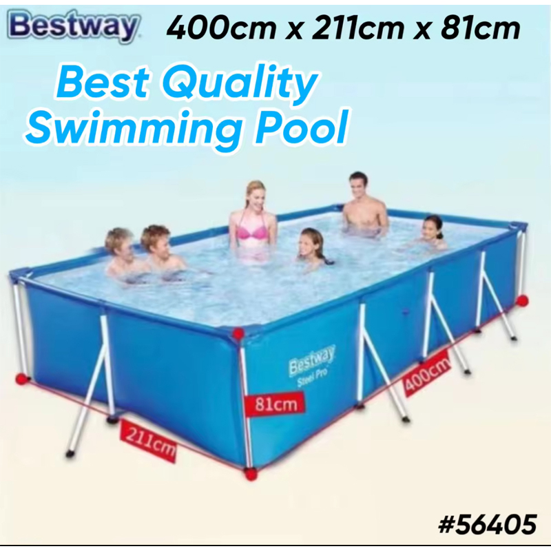 Rectangular folding swimming pool large steel professional steel frame ...