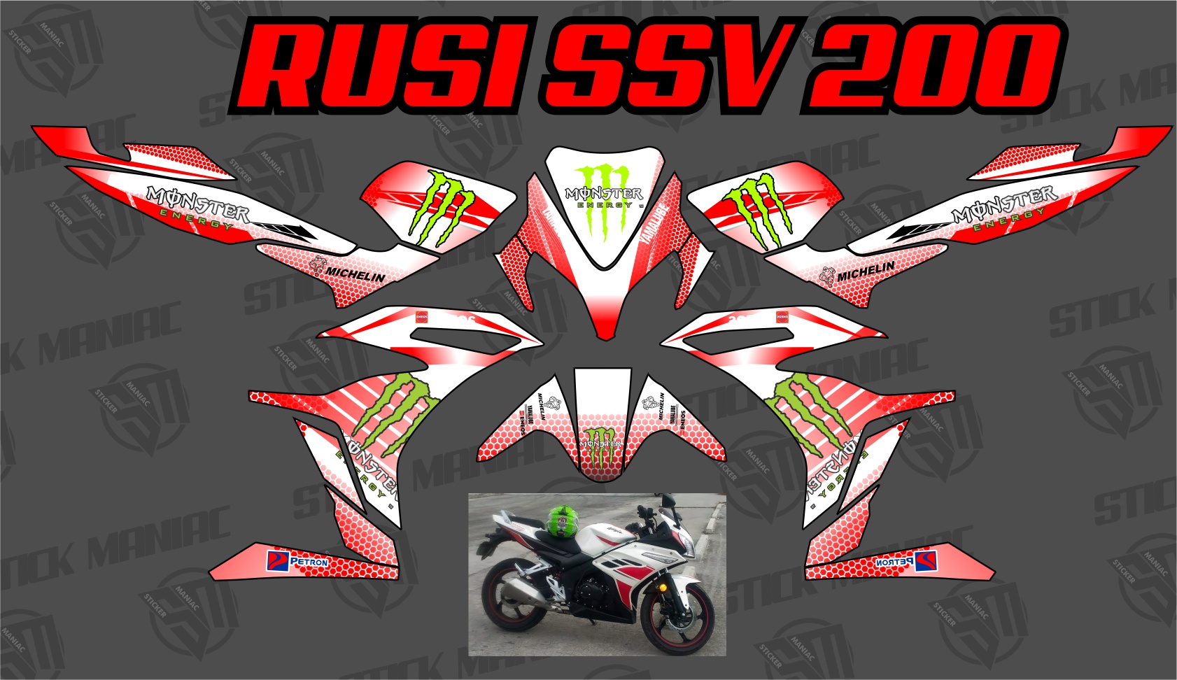 Rusi Gazelle, Rusi SS-v200 full body decals | Lazada PH