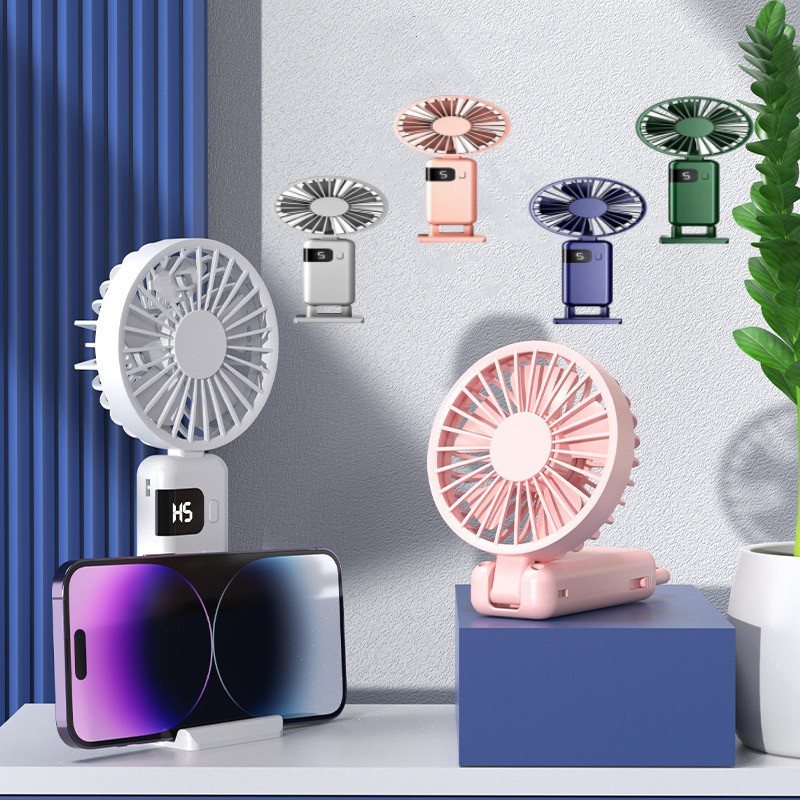 Super strong 5-speed fan USB Rechargeable led Mini Fan Adjustable ...