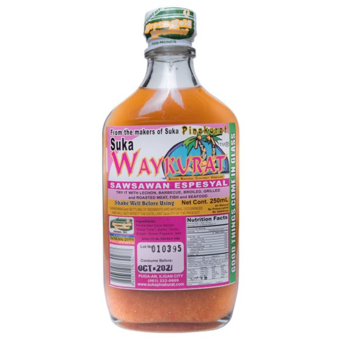 Suka Pinakurat Spiced Natural Coconut Vinegar 250mL Waykurat Extra Hot ...